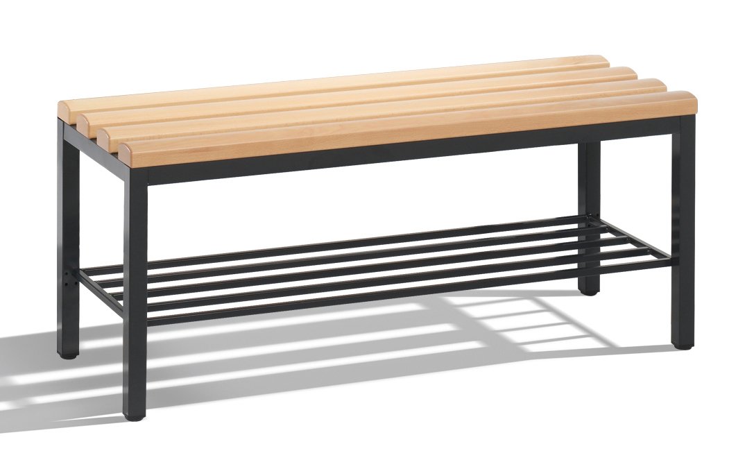 Garderobenbank CP 8050-010, mit Schuhrost, Breite 1000 mm | Metalsteel